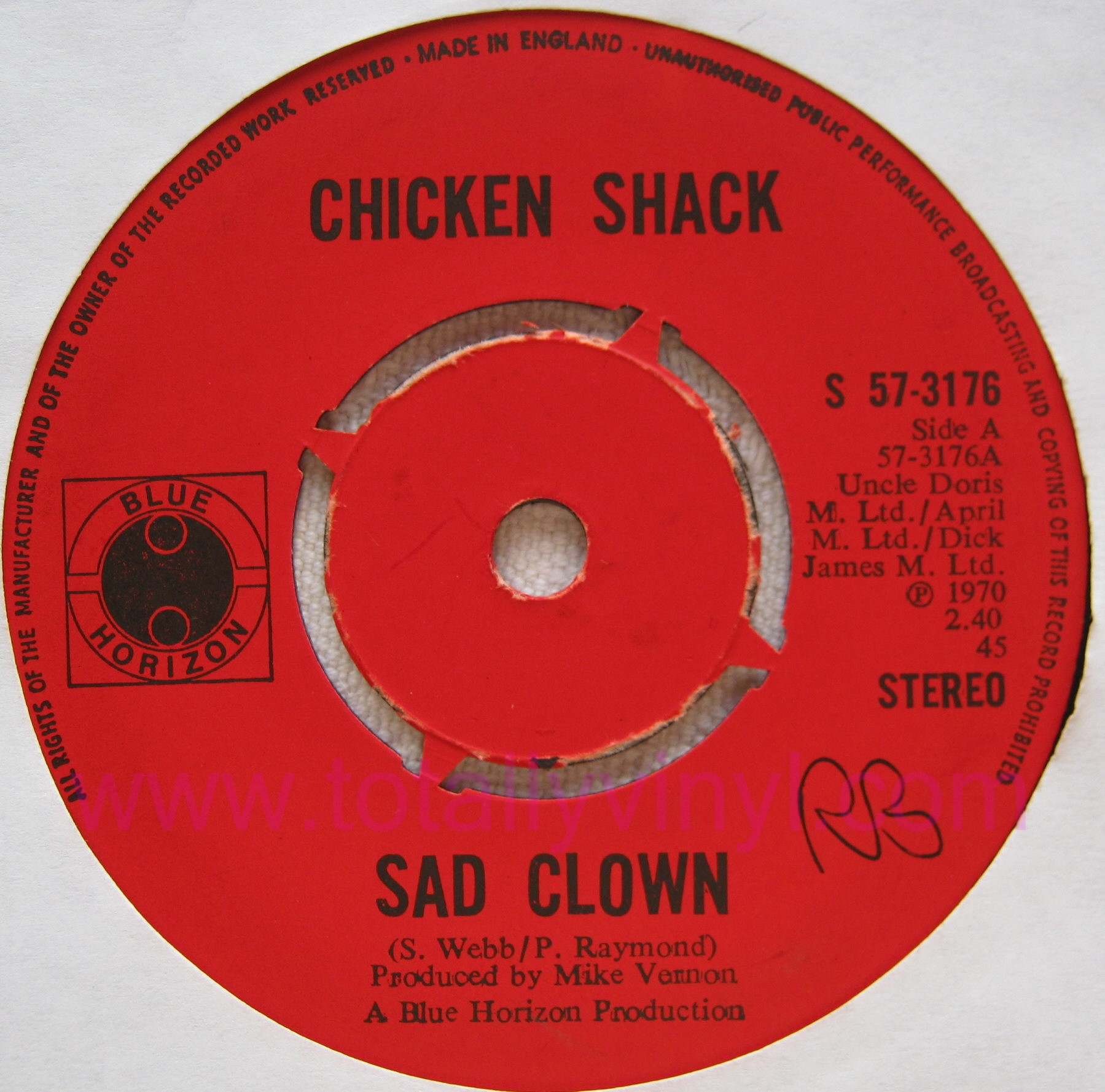 Totally Vinyl Records || Chicken Shack - Sad clown 7 inch