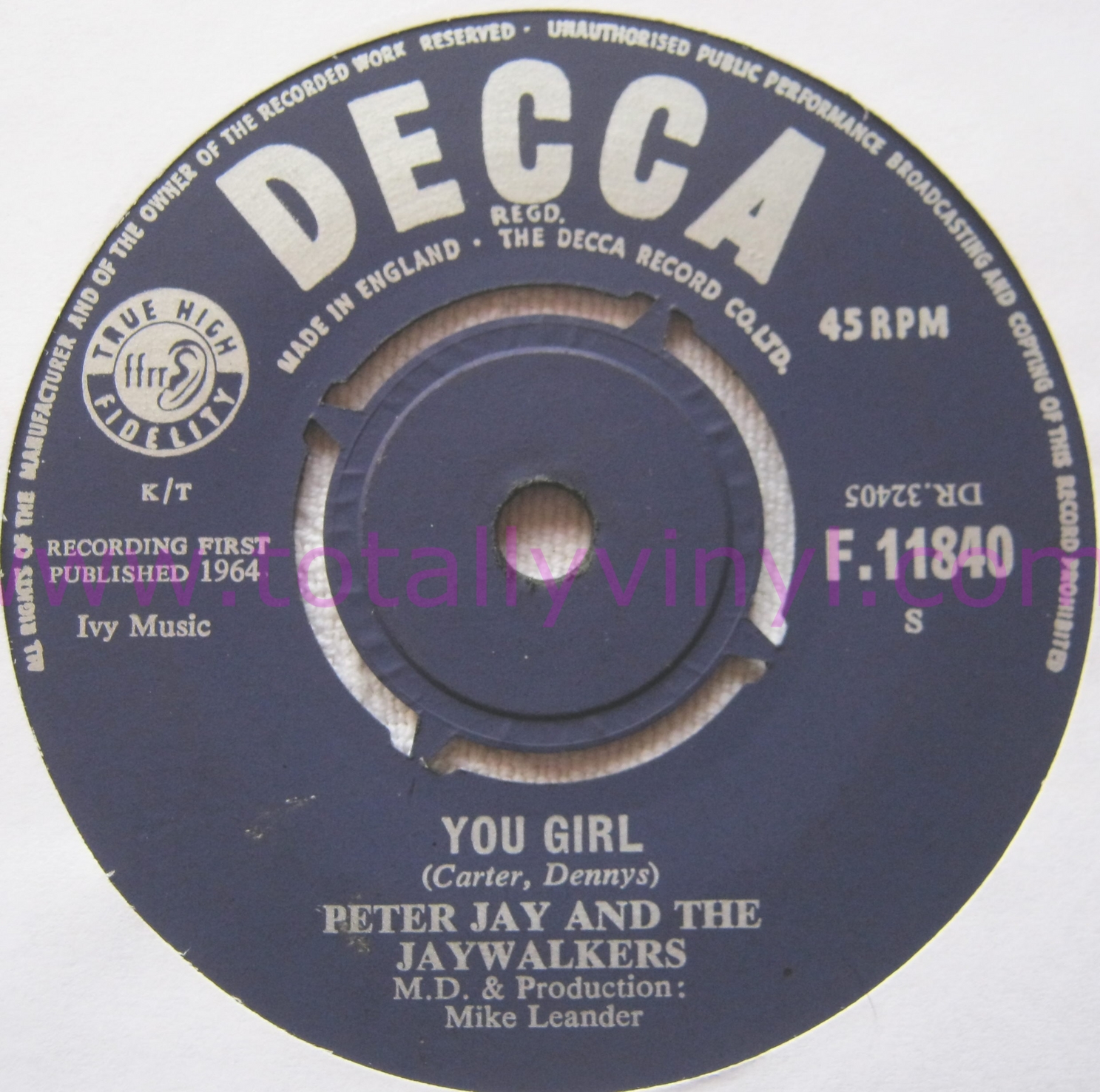 Totally Vinyl Records || Jay & the Jaywalkers, Peter - You girl 7 inch
