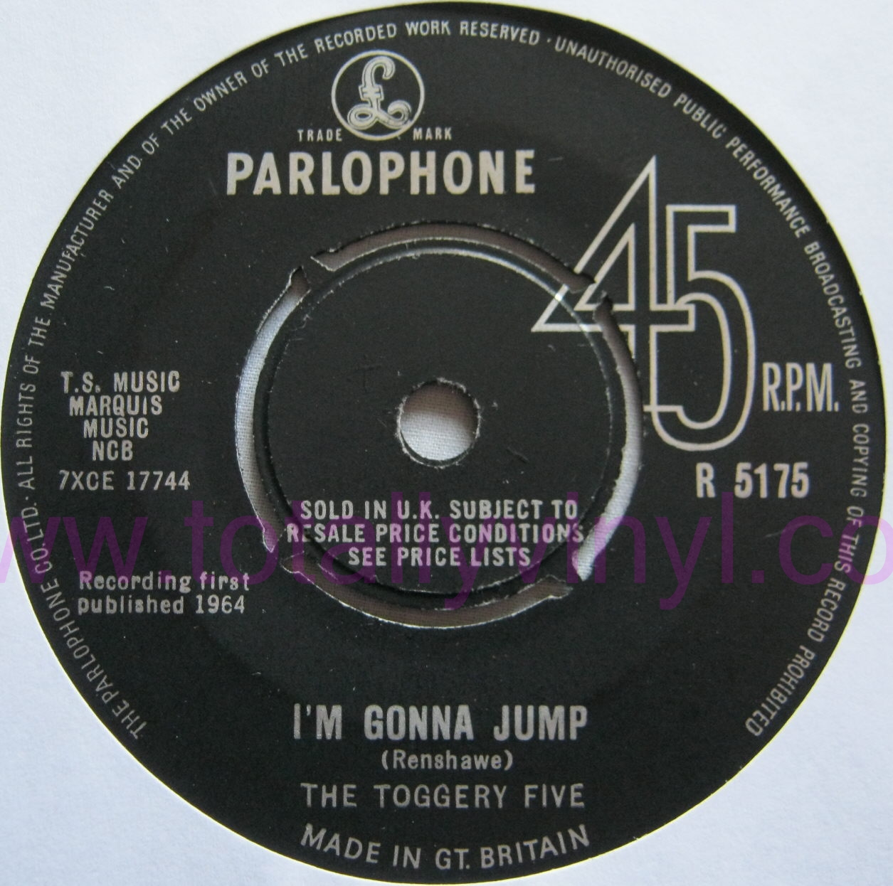Totally Vinyl Records || Toggery Five, The - I'm gonna jump 7 inch