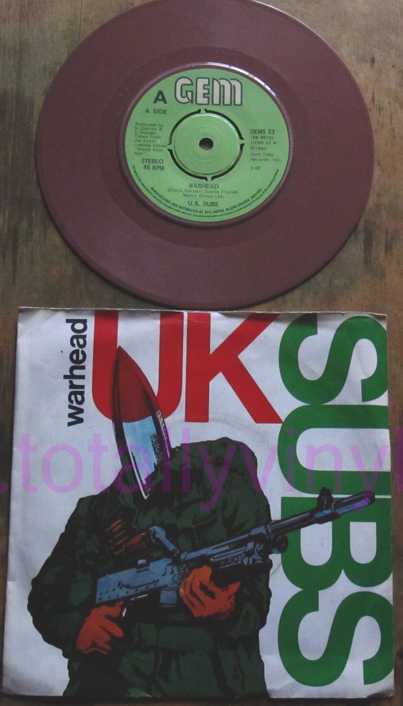 Totally Vinyl Records || U.K. Subs - Warhead 7 inch Coloured Vinyl ...
